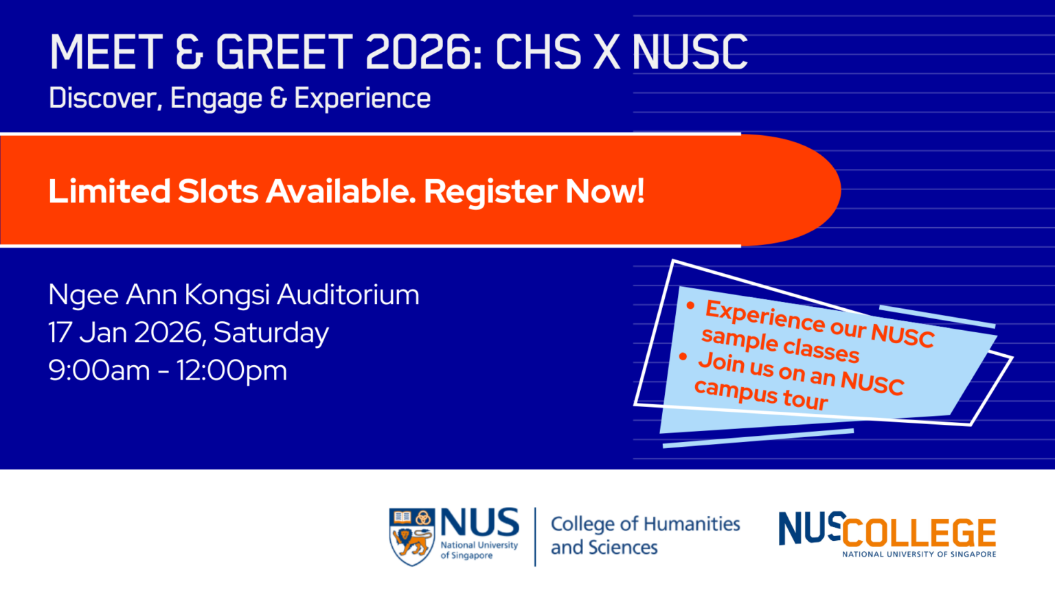 Meet & Greet 2026: CHS x NUSC - NUS College